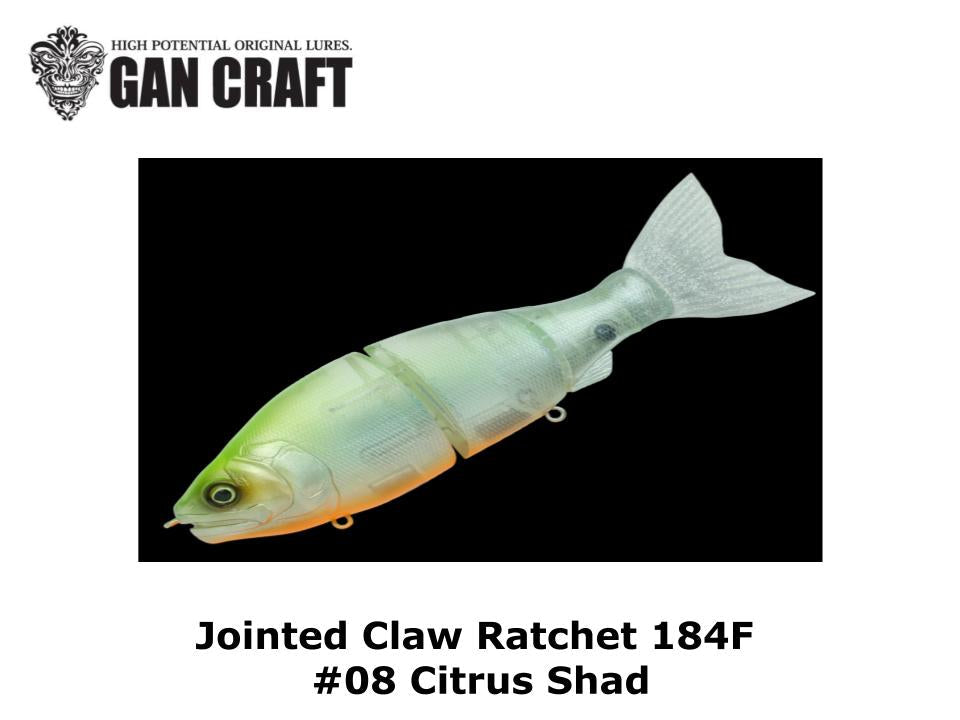 Gan Craft Jointed Claw Ratchet 184F #08 Citrus Shad – JDM TACKLE HEAVEN